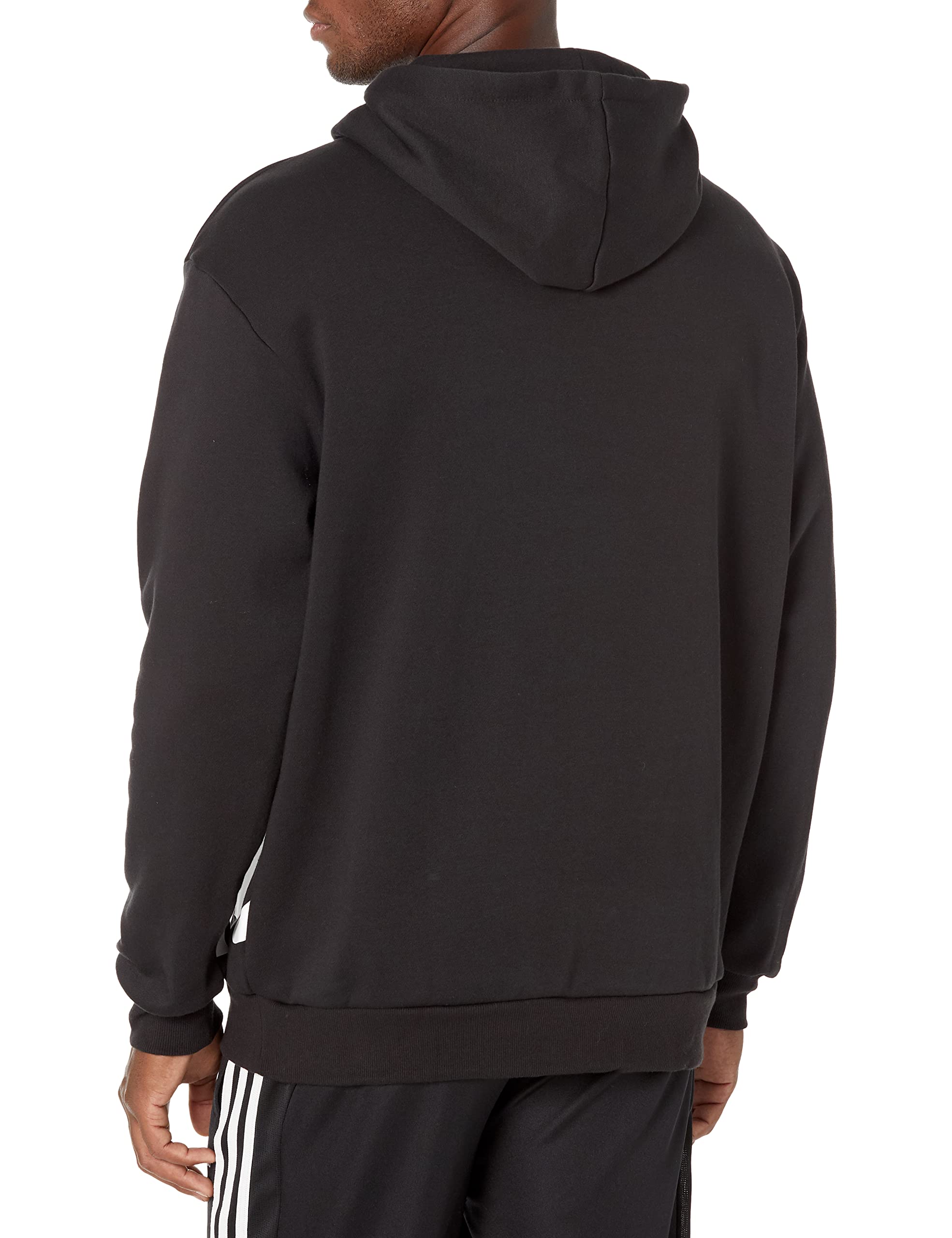 adidas Men's Essentials Giant Logo Fleece Hoodie, Black/White, Medium