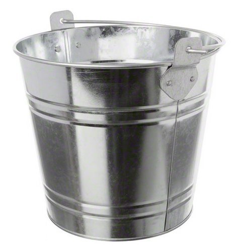 American Metalcraft PTUB87 Natural Galvanized Steel Pail with Handle, 1.16-Gallon, 8" Diameter, Silver (Single Расk)