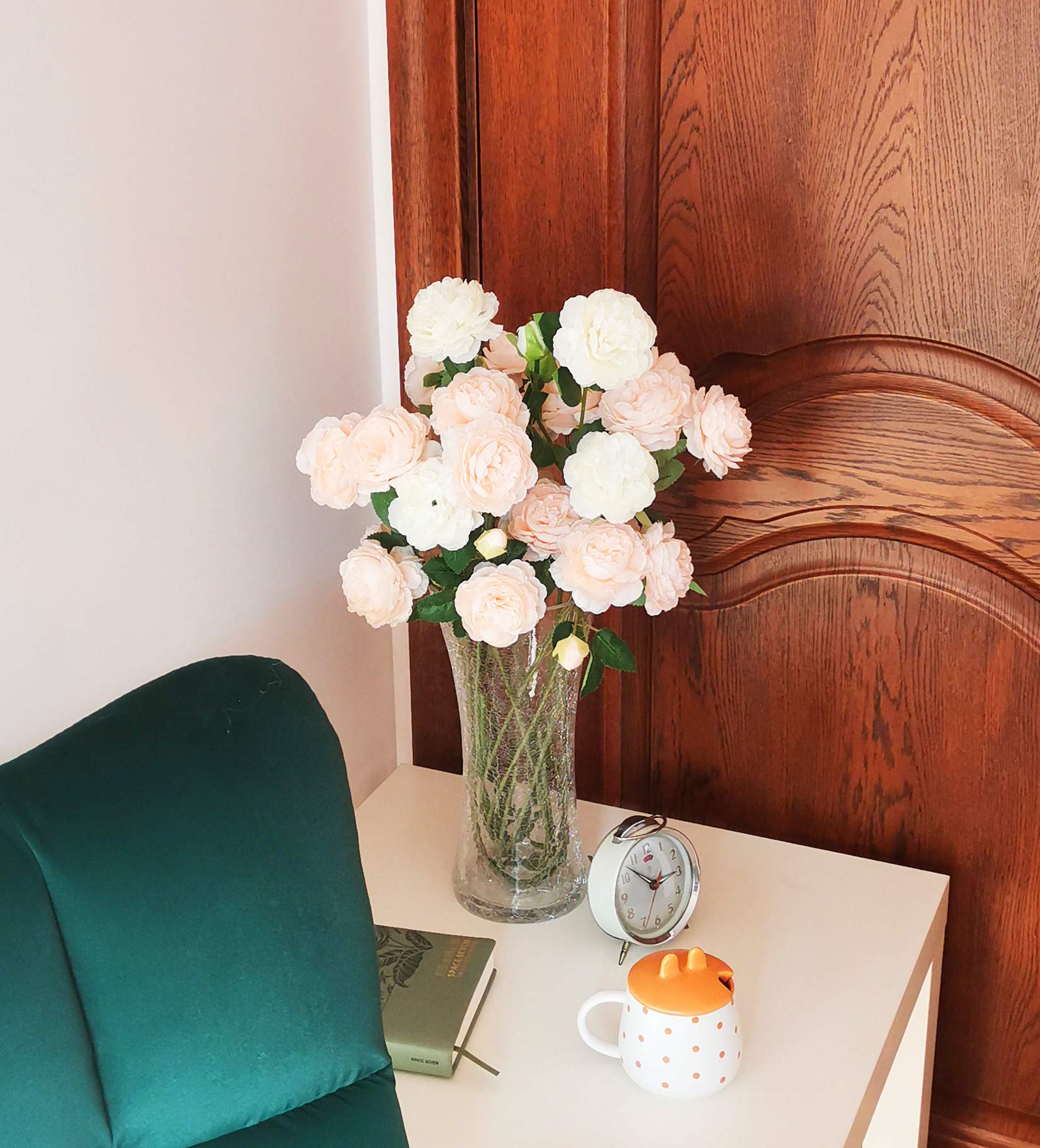 Bemacoggi 2pcs Peony Artificial Flowers Silk Flower Fake Peonies for Arrangements Wedding Anniversary Garden Home Office Decoration
