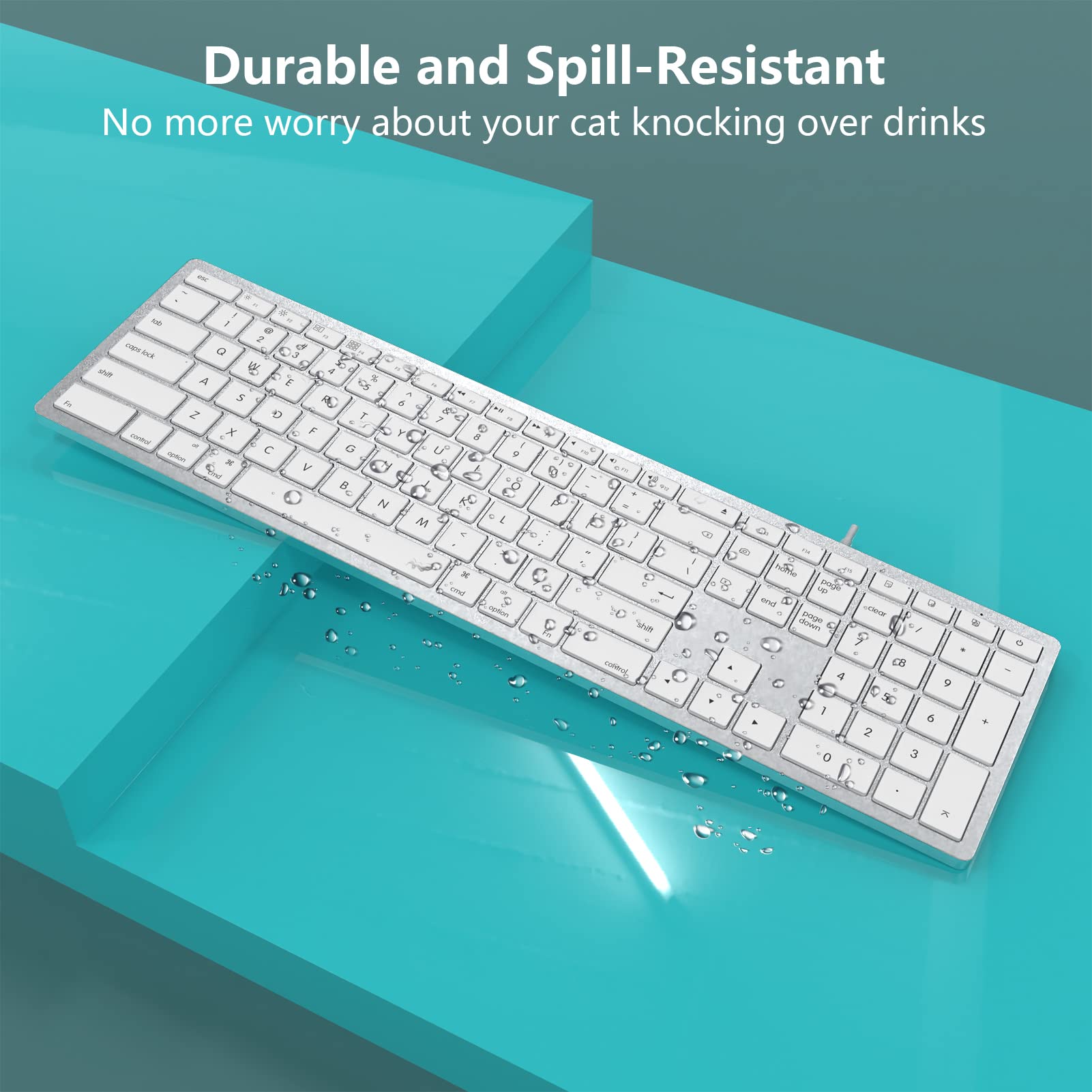Acebaff Keyboard for Mac,Compatible Apple Keyboard with Large Keys,Full Size Computer Keyboards with 20 Multimedia Shortcut Keys, USB A/USB C Wired Keyboard for Apple Mac Pro/Mini,MacBook Pro/Air,iMac