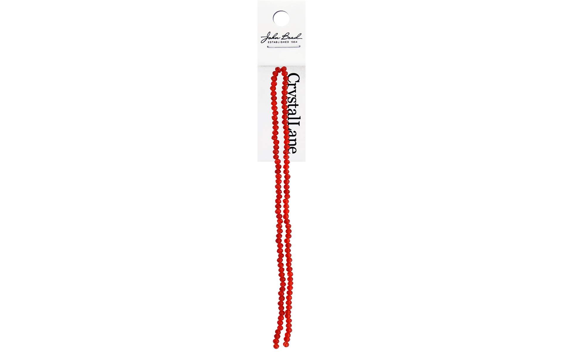 330 Beads by Crystal Lane 3x4mm Rondelle Strand for DIY Jewelry Making, Beading Crafts and Projects -Transparent Red