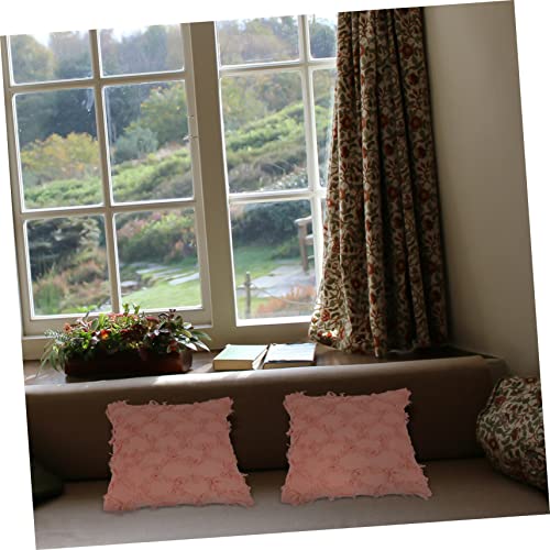 BESPORTBLE 2pcs Core for Shaped Covers Macrame Morocco Beding Design Pink Tassel Simple Cases Room Bed Lip Stylish Chic Hotel Protector Cotton Decor Chair Restaurant Pillowcase Practical