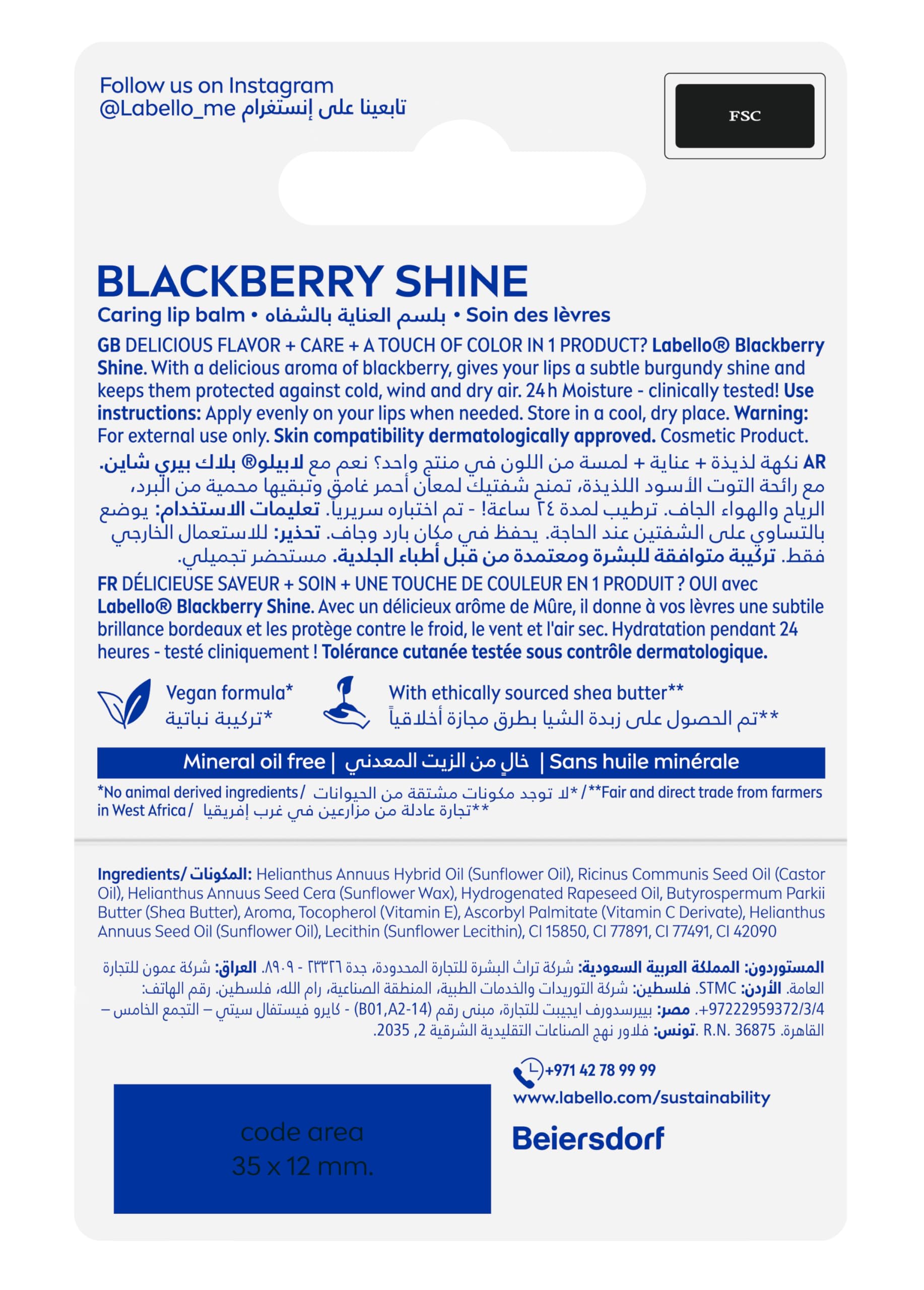 Labello BlackBerry Shine Lip Balm 4,8 g