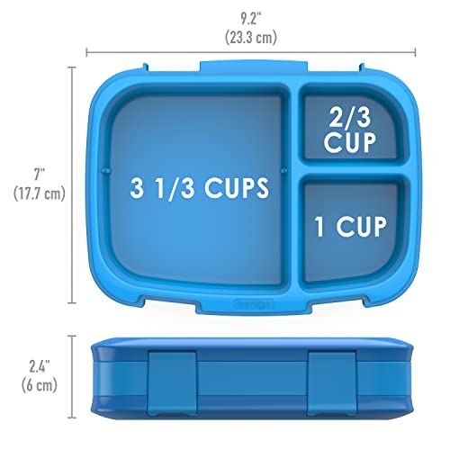 Bentgo Fresh – Leak-Proof, Versatile 4-Compartment Bento-Style Lunch Box with Removable Divider, Portion-Controlled Meals for Teens and Adults On-The-Go – BPA-Free, Food-Safe Materials (Blue)