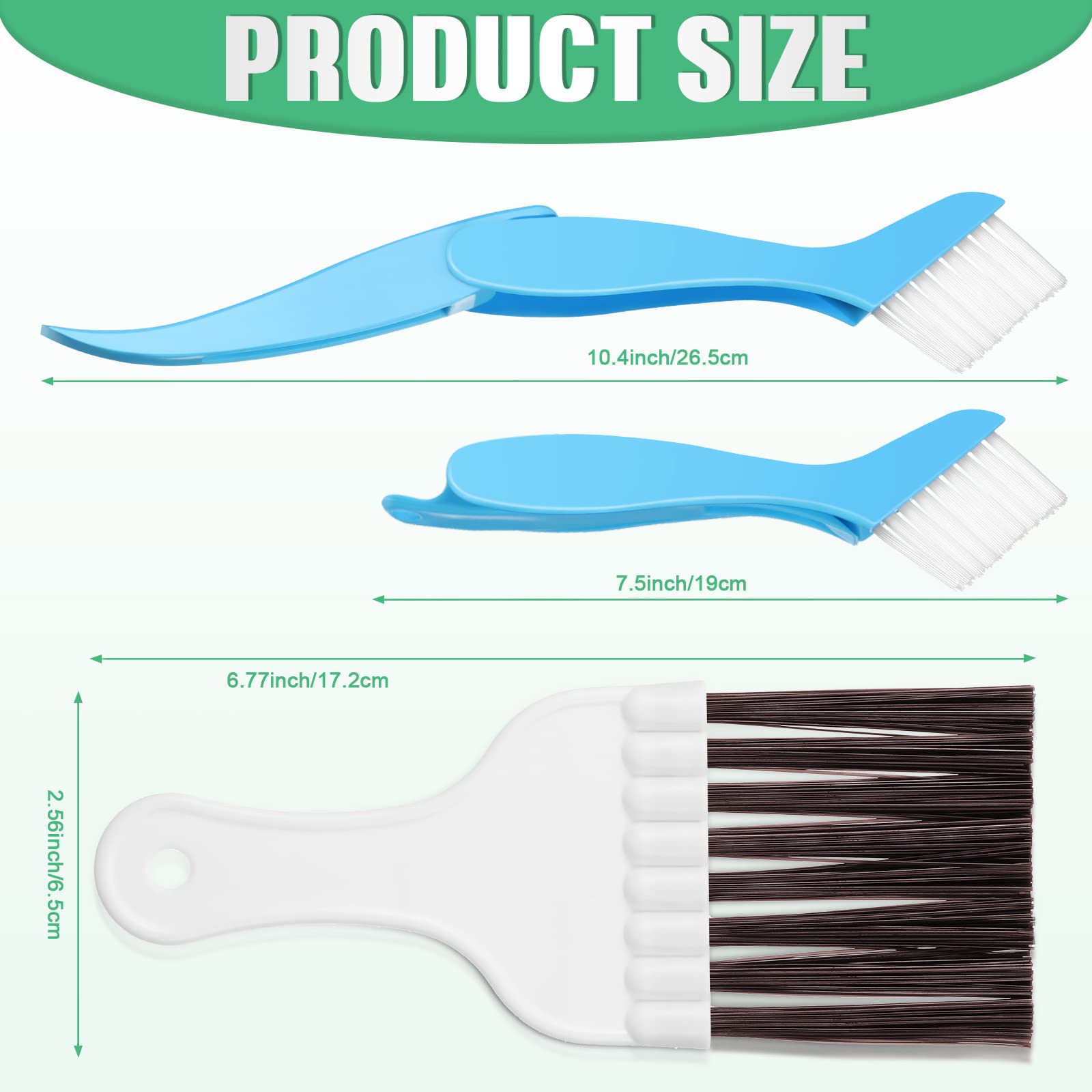 CHENGU 5 Pieces Air Conditioner Fin Cleaner Set 3 Different Fin Comb Condenser Fin Straightener and 2 Different Brush Condenser Complete Category Evaporator Radiator Repair Clean Set