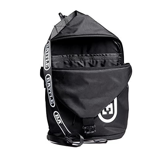 Battle Sports Lockdown 6 Sling Bag 2.0 - Single Shoulder Travel Backpack, Adjustable Over-the-Shoulder Strap, Padded Interior Sleeve for up to 15β Laptop, Crossbody Bag - Black