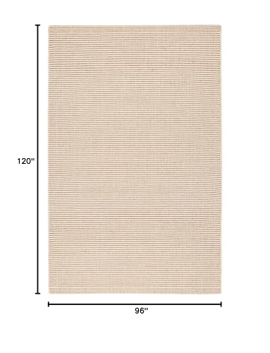 Dash and Albert Haverhill Cotton Area Rug - 8' x 10' Neutral Solid Handwoven Accent Rug - Durable, High Traffic Areas Hallway, Living Room, Stairs, Bedroom