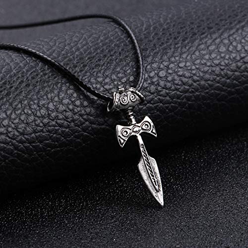 Nichibotsu - Cool Antique Silver Viking Sword Pendant Necklace Amulet of Talos Handmade Pendant