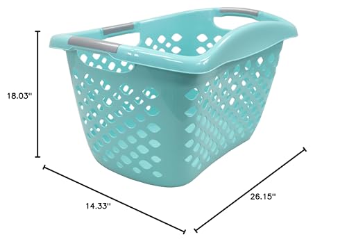 afeme Logic 1.8 Bushel Hip Grip Laundry Basket, Teal