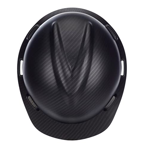 MSA 10204777 Hydro Dip V-Gard Cap Style Safety Hard Hat With Fas-Trac III Ratchet Suspension | Polyethylene Shell, Self Adjusting Crown Straps - Standard Size in Sport Carbon