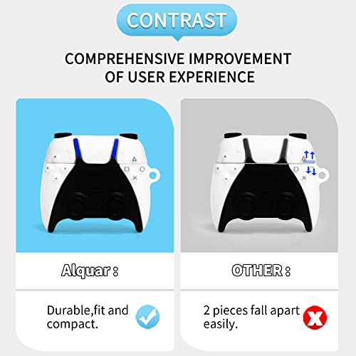 Alquar Game Controller Case for Airpods 3rd -2021, Unique PS5 Fashion Cool Shockproof Silicone Accessories Protective Skin Cover Teens Girls Boys with Keychain/Lanyard/Ear Hooks (NARF5_00549)