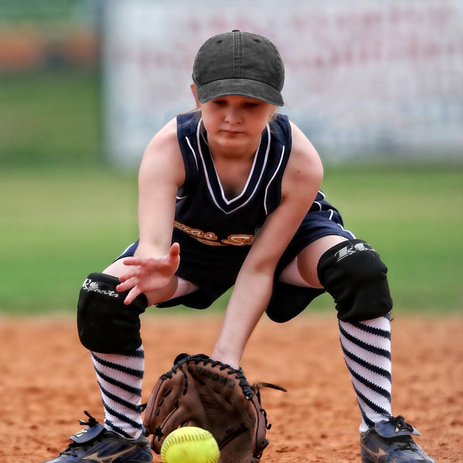 4 Pieces Baseball Hat, Washed Cotton Adjustable Caps for kid, Toddler, Boys, Girls (Color 1)