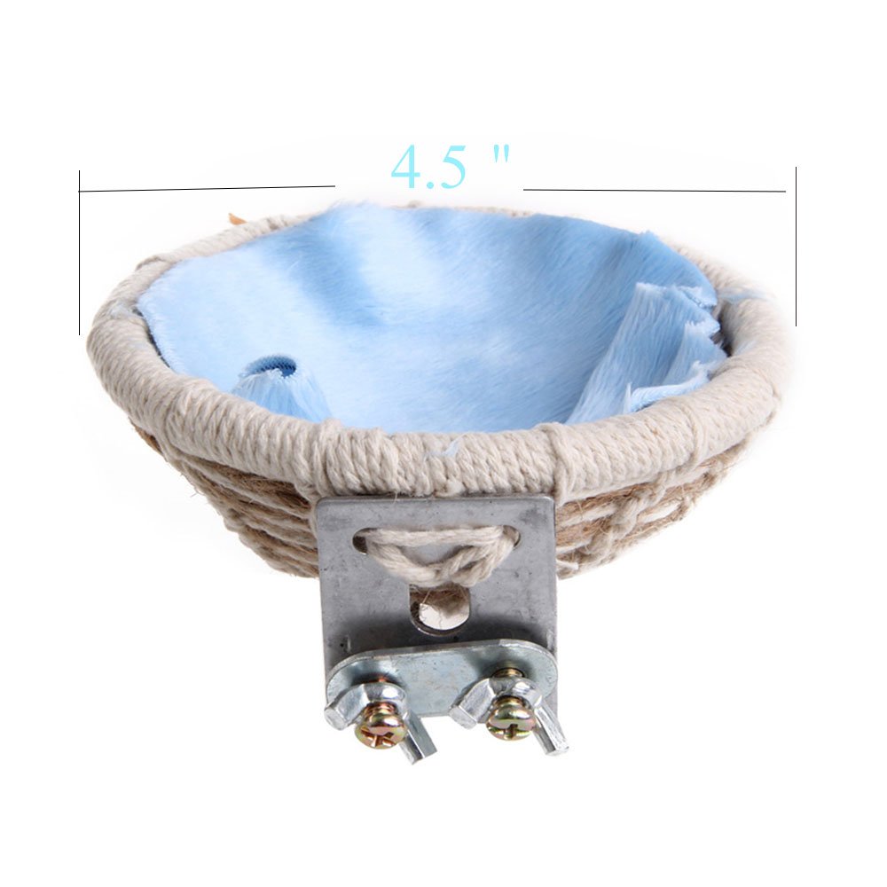 kathson Hemp Rope Weave Bird Breeding Nest Bed for Parakeet Cockatiel Canary Lovebird and Small Parrot Cage Hatching Nesting Box
