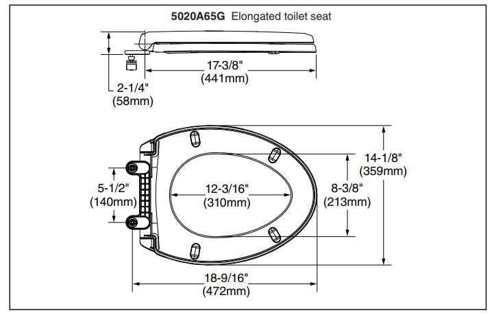 American Standard 5020A65G.020 Traditional Slow Close Toilet seat, White