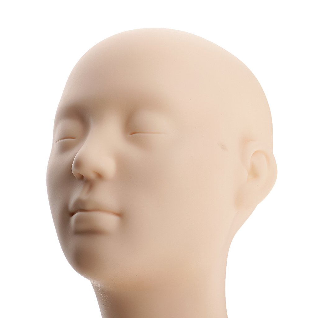 SDENSHI Soft Silicone Massage Make Up Practice Training Mannequin Head Shoulder Bone