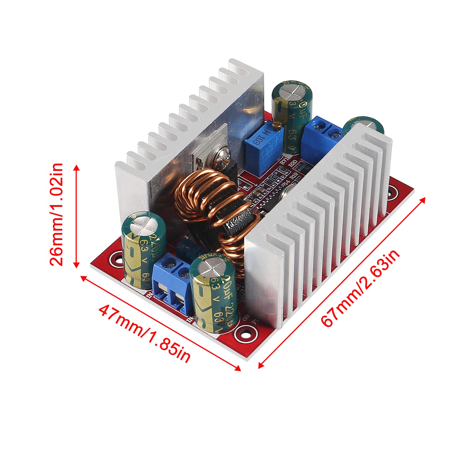 ACEIRMC 4pcs DC 400W 15A Step-up Boost Converter Constant Current Power Supply LED Driver 8.5-50V to 10-60V Voltage Charger Step Up Module for Electric Equipment and Digital Products