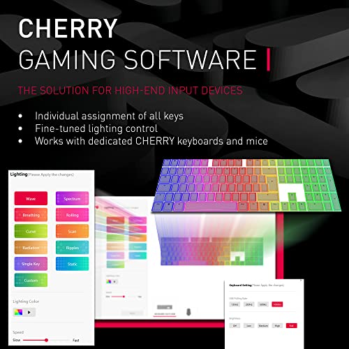 Cherry MC 2.1 Wired Gaming Mouse RGB Lighting with Programmable Buttons and User Profiles. Fits in Your Hand. Right Handed. 5000 DPI Pixart Sensor. Black