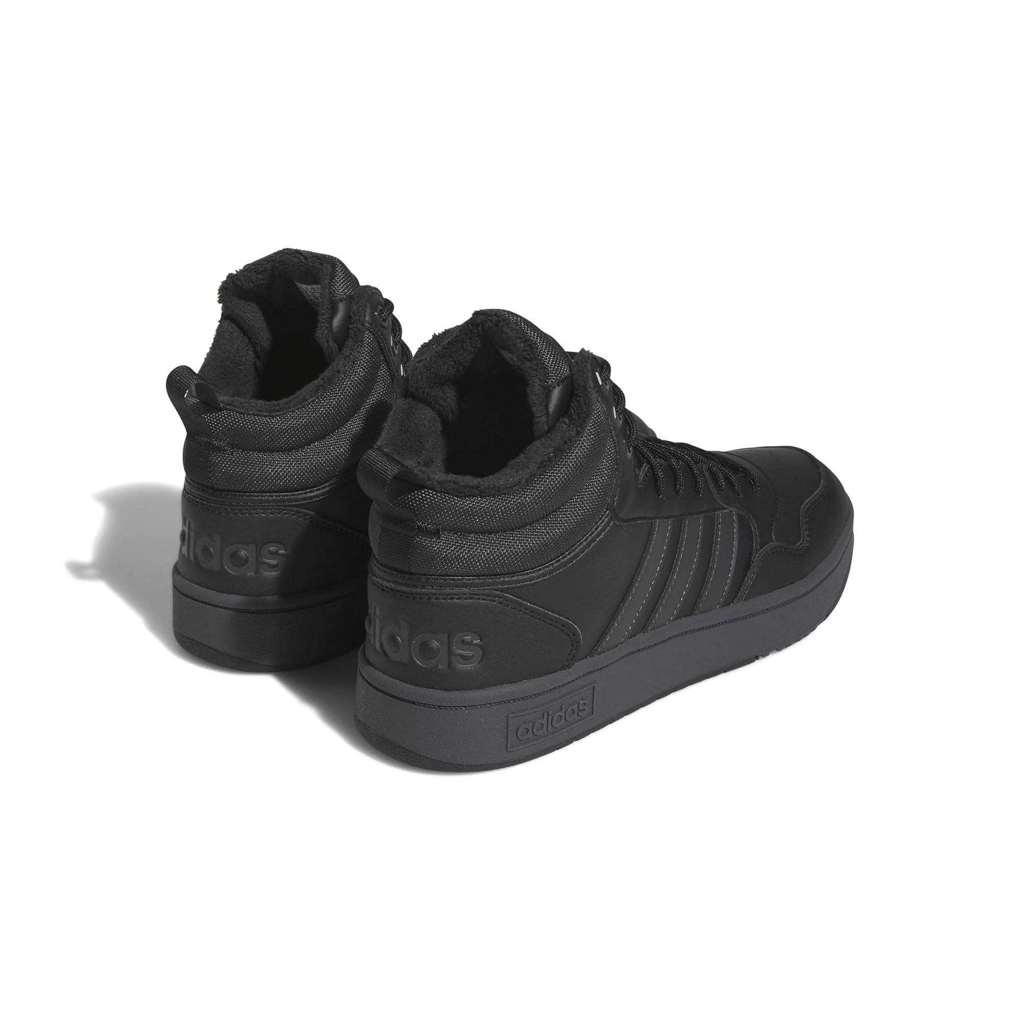 adidas Men's Hoops 3.0 Mid Basketball Shoes, Black/Carbon/White, 8