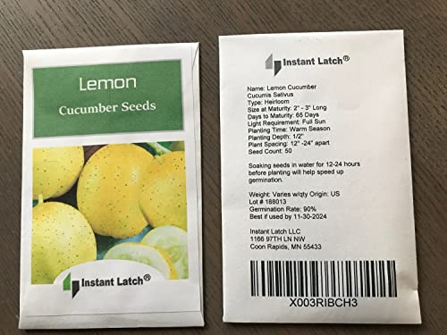 50 Lemon Cucumber Seeds | Non-GMO | Heirloom | Fresh Garden Seeds