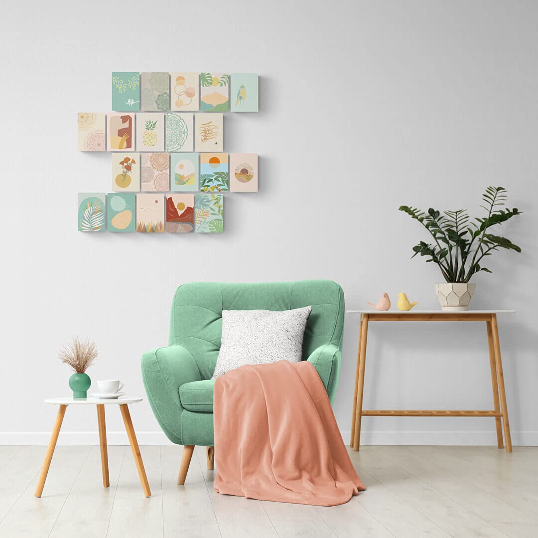 60PCS Boho Wall Collage Kit (5x7") | 3 Sets in 1 | Cute Wall Art Prints | Handmade Aesthetic Room Decor by Vibes and Vistas