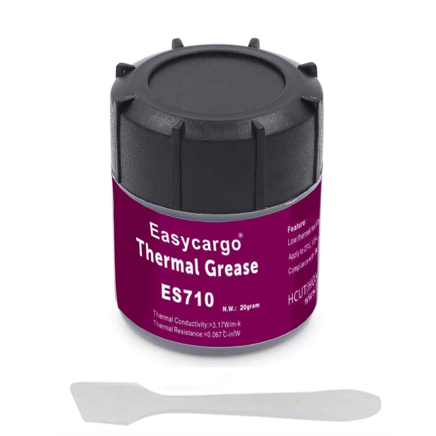 Easycargo 20g Silver Thermal Paste Kit, High Performance Thermal Conductive Grease, Silver Thermal Compound for Cooling Heatsink Laptop PC Processor CPU GPU VGA LED Transistors (20g)