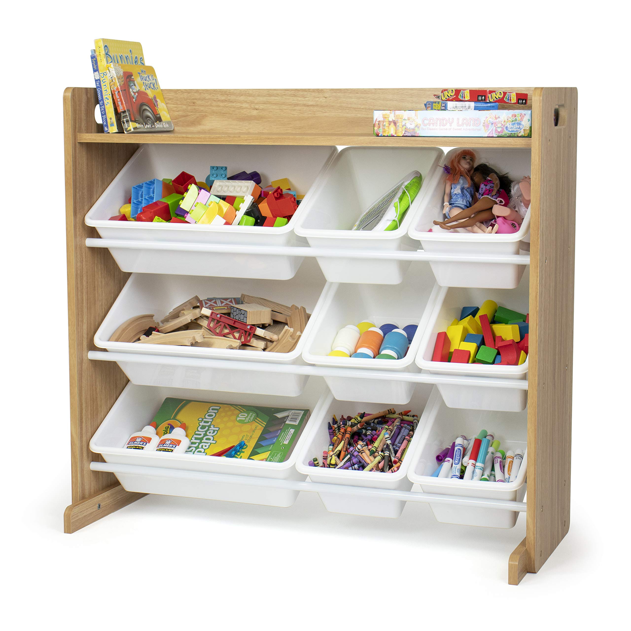 Humble Crew Kids Book Rack Storage Bookshelf with Toy Organizer and Storage Bins