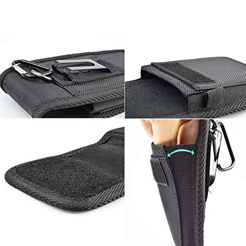 Njjex Cell Phone Holster for Samsung Galaxy S23 Ultra S22 S21 S20+ S10 S9 Note 20 A14 A21 A51 A71 A02S A12 A32 A42 A52 A13 iPhone 13 14 Pro Max 12 11 XR 7 8+ Nylon Belt Clip Holster Phone Holder Pouch