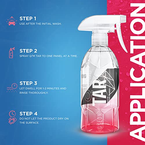 GYEON quartz Q²M Tar 500 ml - Safe and Effective Rubber and Tar Remover - Ideal for Post Track Day Cleaning - Quick and Effective Adhesive Remover