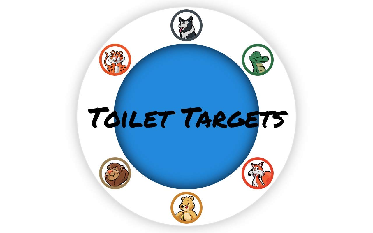 75 Pack Toilet Targets for Boys, Potty Training Flushable Animal Target, 2 X 2 Inch Paper Tinkle Targets for Boys, 100% Biodegradable and Sewage Safe Pee Targets for Boys Training