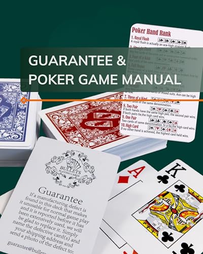 Bullets Playing Cards – Two Decks of Poker Cards – Waterproof Plastic – Easy to Read & Great Feel - Jumbo Index & Two Pips – Including Cut-Card - Professional Playing Cards for Texas Holdem Poker