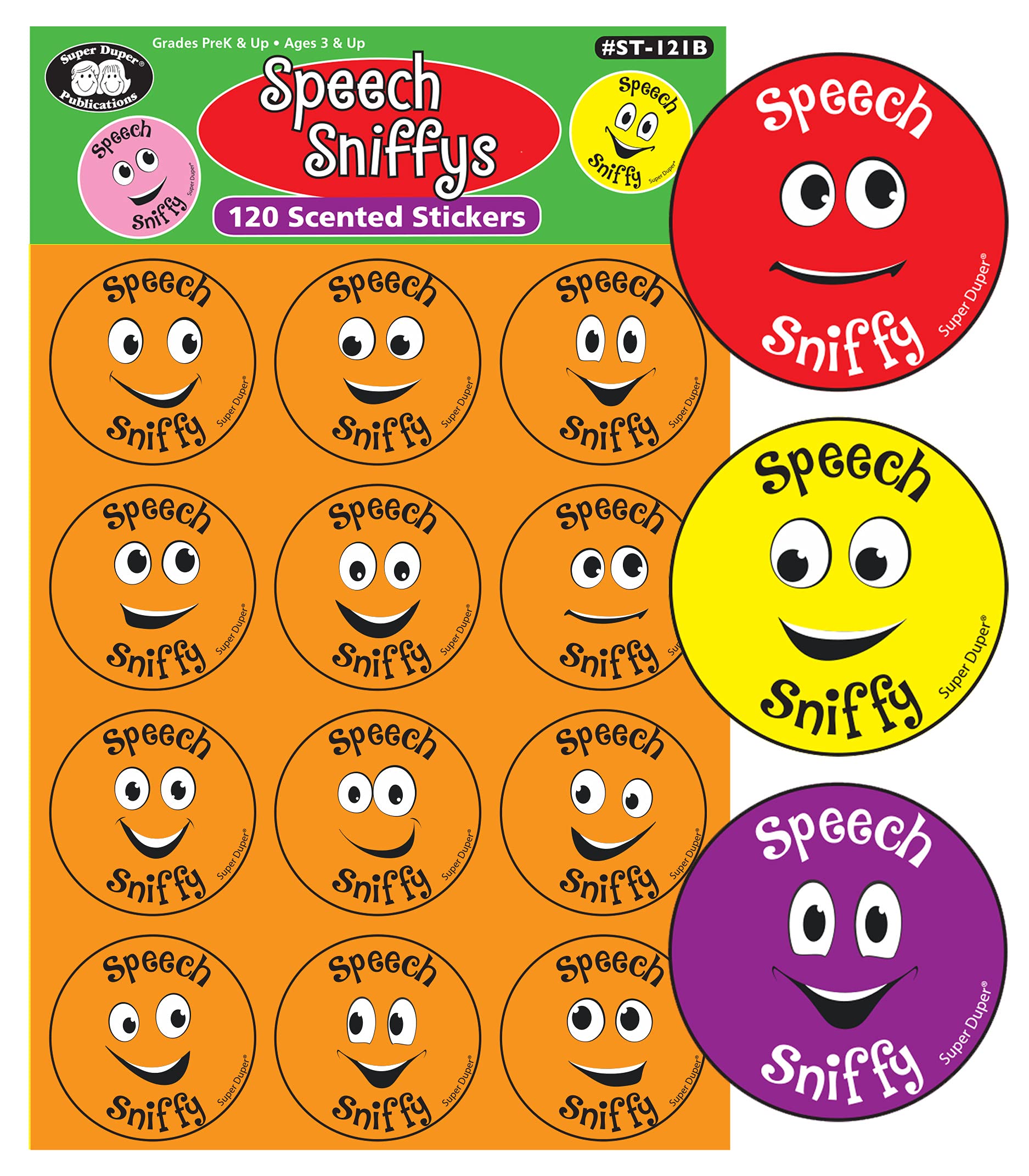 Super Duper Publications | 120 Speech Sniffys Scented Stickers | Educational Resource for Children