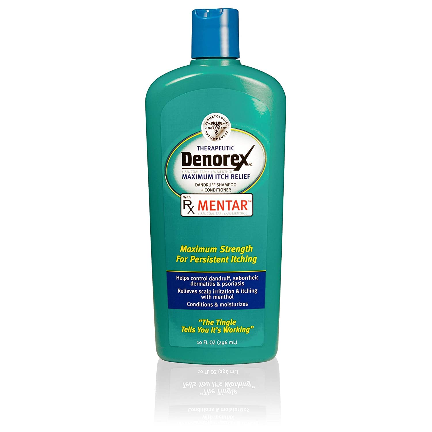 Denorex Dandruff Shampoo + Conditioner Maximum Itch Relief, 10 fl oz (Pack of 6)