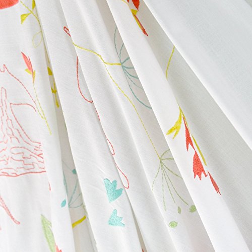Merryfeel Shower Curtain,Fabric Embroidered Shower Curtain for Bathroom 180 x 190 cm (70"x74" Approx) White