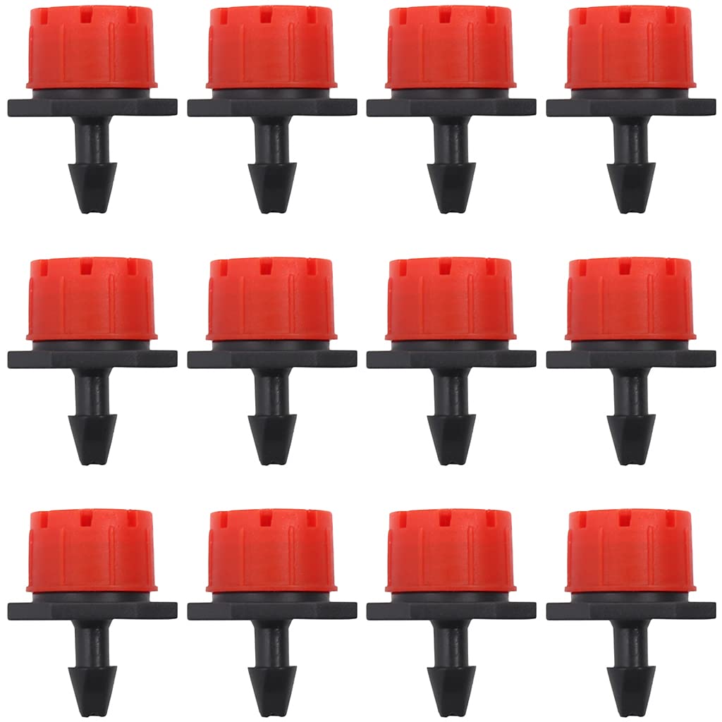 50 PCS Adjustable Irrigation drip emitter, Miniature drip Sprinkler 1/4 inch for Watering Systems in Gardens, lawns, Flower beds, etc