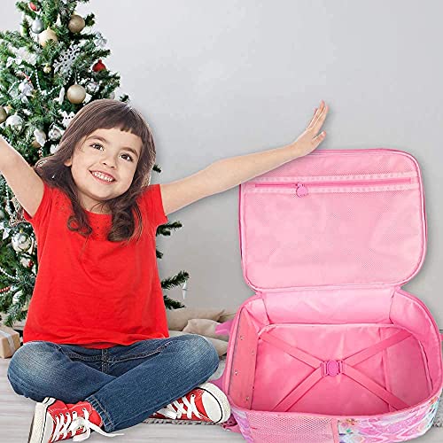 Kids Luggage for Girls, Cute Unicorn Rolling Wheels Suitcase for Toddler Children