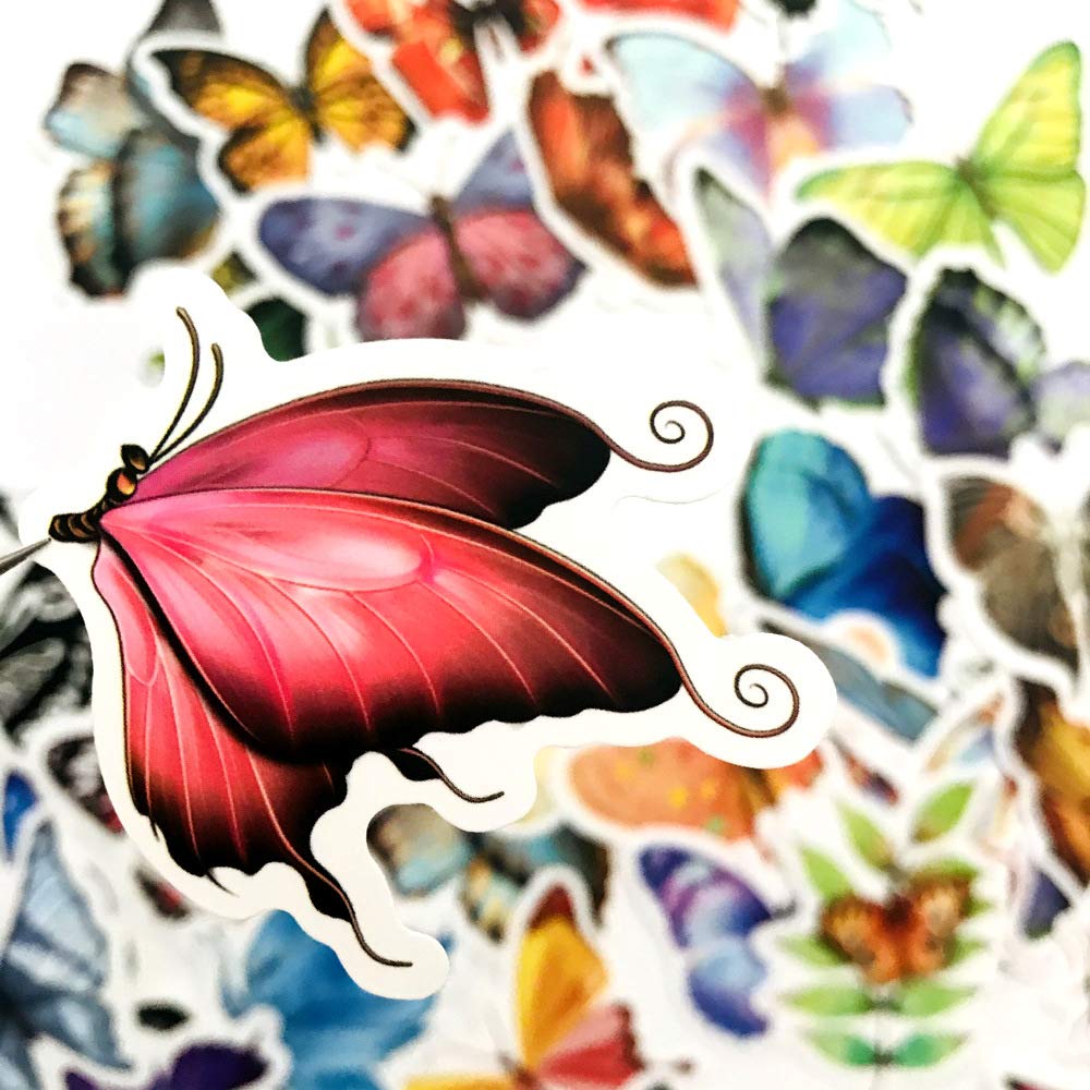 50 PCS Butterfly Sticker Pack, Wall Decals Stickers, Laptop Stickers, Water Bottle Stickers