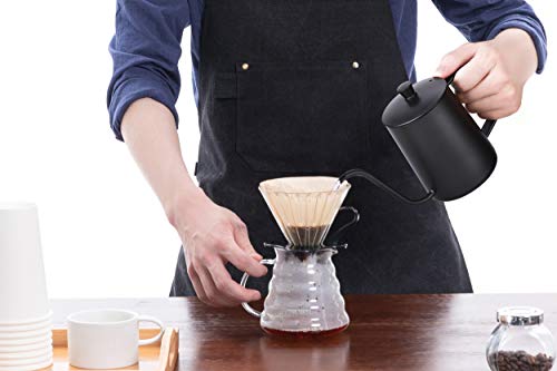 Apexstone Small Pour Over Coffee Kettle Gooseneck, Black Pour Over Coffee Kettle Stainless Steel, 20 oz Coffee Kettle