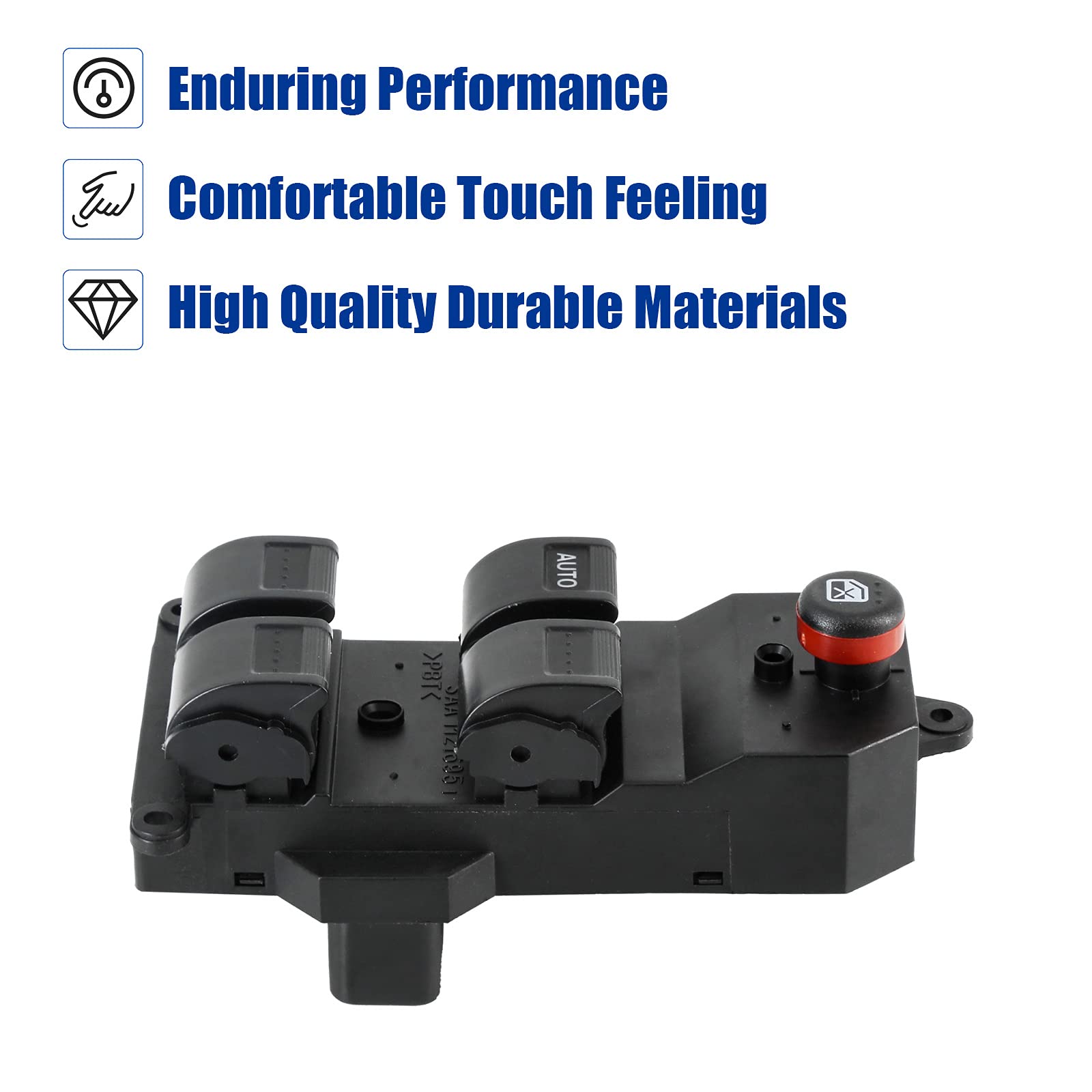 35750-S9A-307 Front Driver Side Power Master Control Window Switch Replacement for 2001-2005 Honda Civic, 2002-2006 Honda CR-V