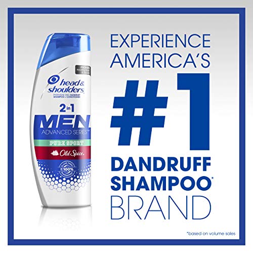 Head & Shoulders Old Spice Pure Sport Dandruff 2 in 1 Shampoo and Conditioner, 21.9 fl oz