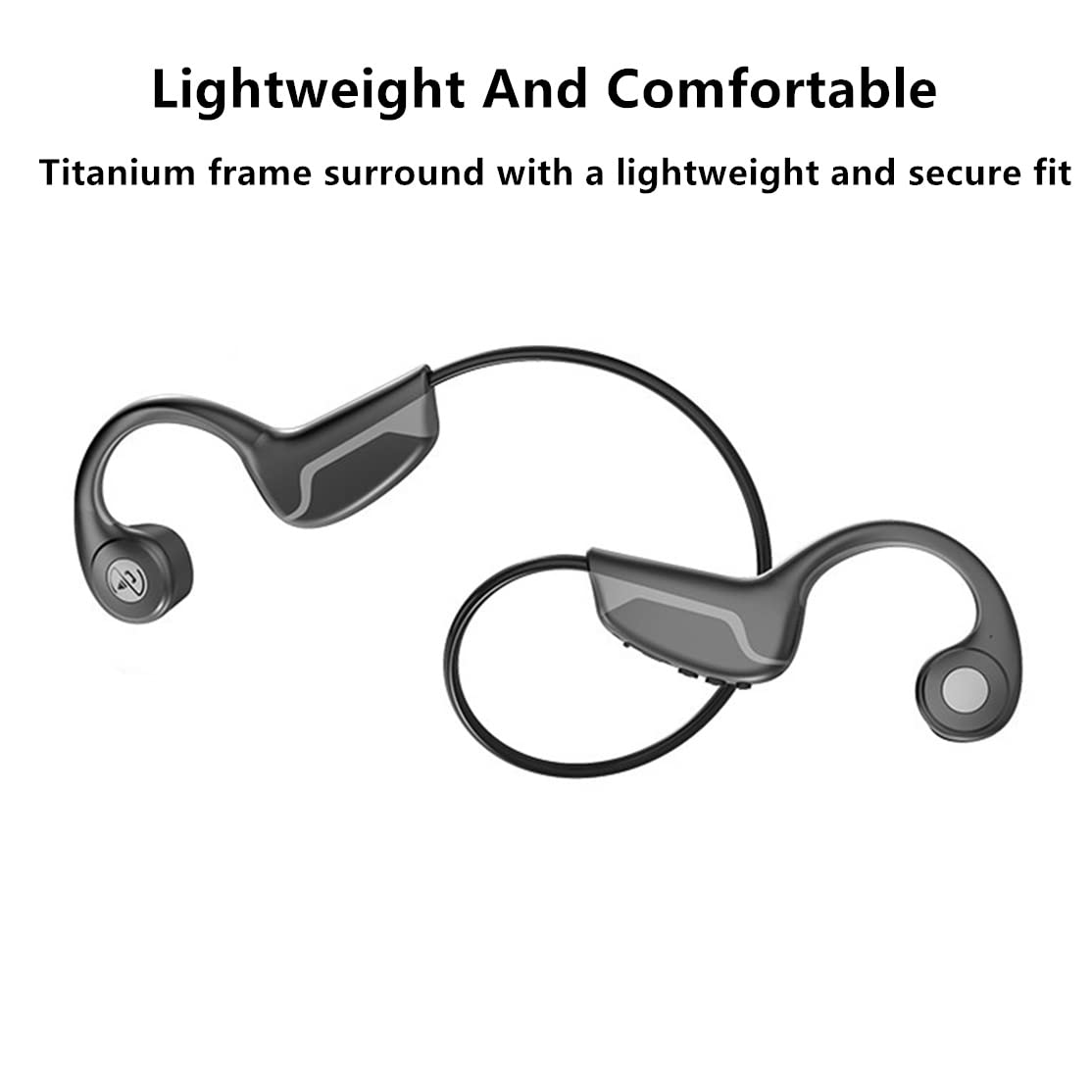 Sainyer Bone Conduction Headphones Bluetooth 5.0,Wireless Open Ear Headphones with Built-in Mic,Sweatproof Sports Headset for Running and Workouts (Grey)