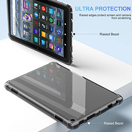 Clear Case for Kindle Fire HD 8 & Fire HD 8 Plus Tablet 8" (12th Generation 2022), Clear Protective Case for All-New Amazon Fire HD 8 & Fire HD 8 Plus Tablet, Silicone Back Shell Cover - Transparent