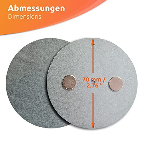 ECENCE Magnetic Smoke Detector Installation Tool 5pcs Magnetic Adhesive Pads with hole and 3M Glue For Smoke Alarms Ø 70mm, No Drilling Or Screws, Quick and Easy Fastening
