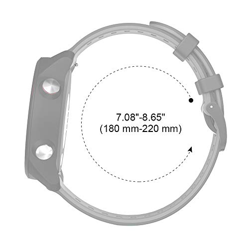 NotoCity for Vivoactive 3, Galaxy Watch 4 Galaxy Watch 5/Pro, 20mm Silicone Replacement Band for Forerunner 245/645, Galaxy Watch 4 Classic Watch 3 41mm/ Active 2(black-gray)