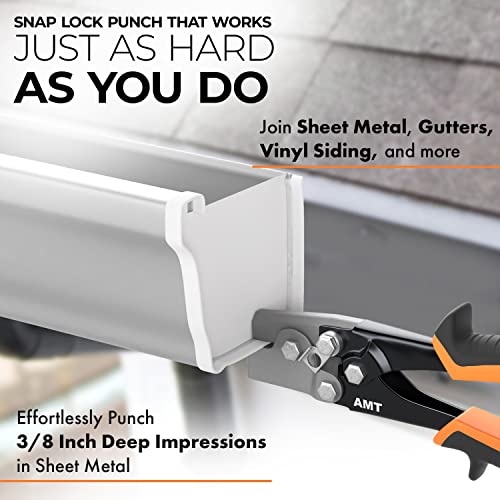 AMERICAN MUTT TOOLS Snap Lock Punch – Gutter End Cap Crimper Tool – Snap Lock Tool for Sheet Metal, Gutter Installation Tools, Gutter Crimping Tool, Gutter Tools, End Cap Crimper for Gutters