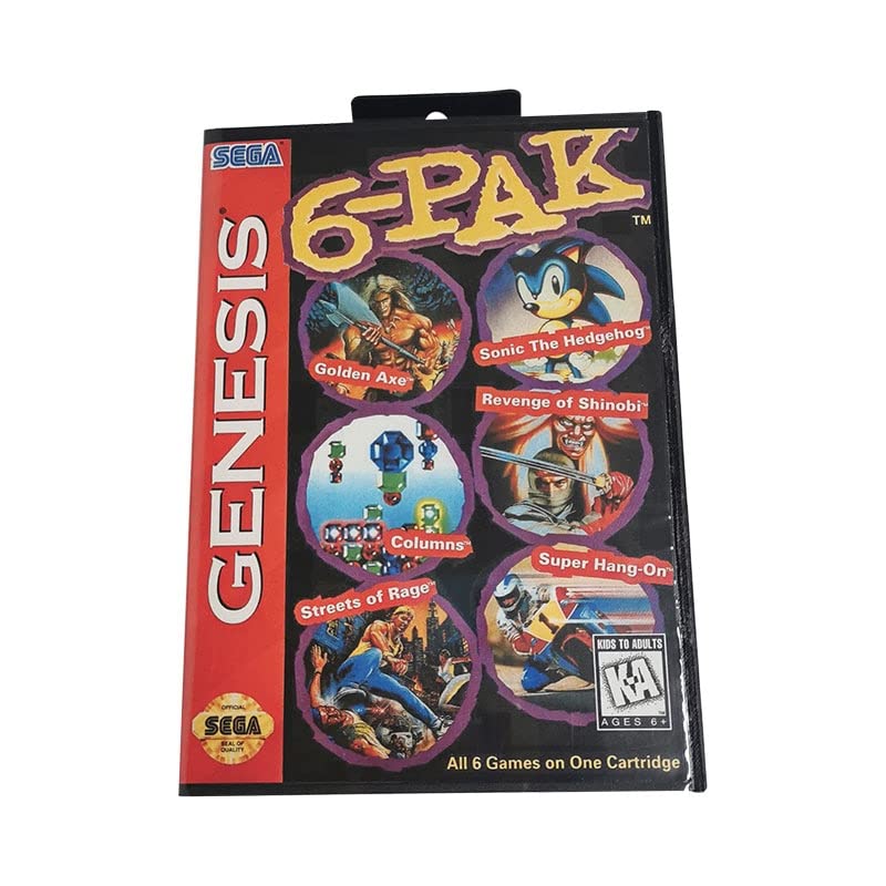 6-PAK-Games 16 Bit MD Game Card For PAL And NTSC Version