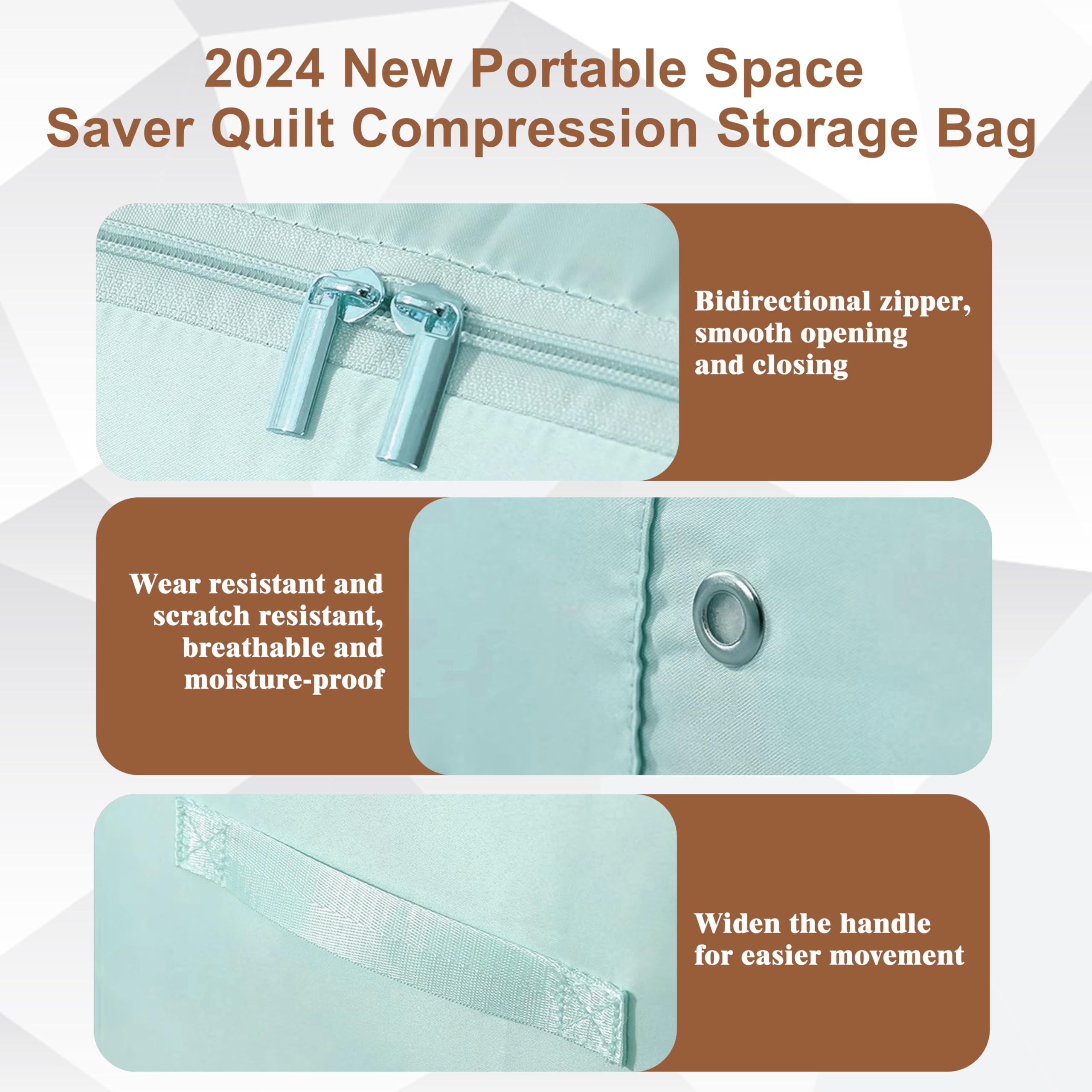 AGSIXZLAN Ultra Space Saving Self Compression Organizer,2024 New Portable Heavy Duty Moving Bags, Storage Tote For Space Saving,For Comforters,Clothes And Blankets,Bedding (Blue,Xl-54 * 42 * 60 Cm)