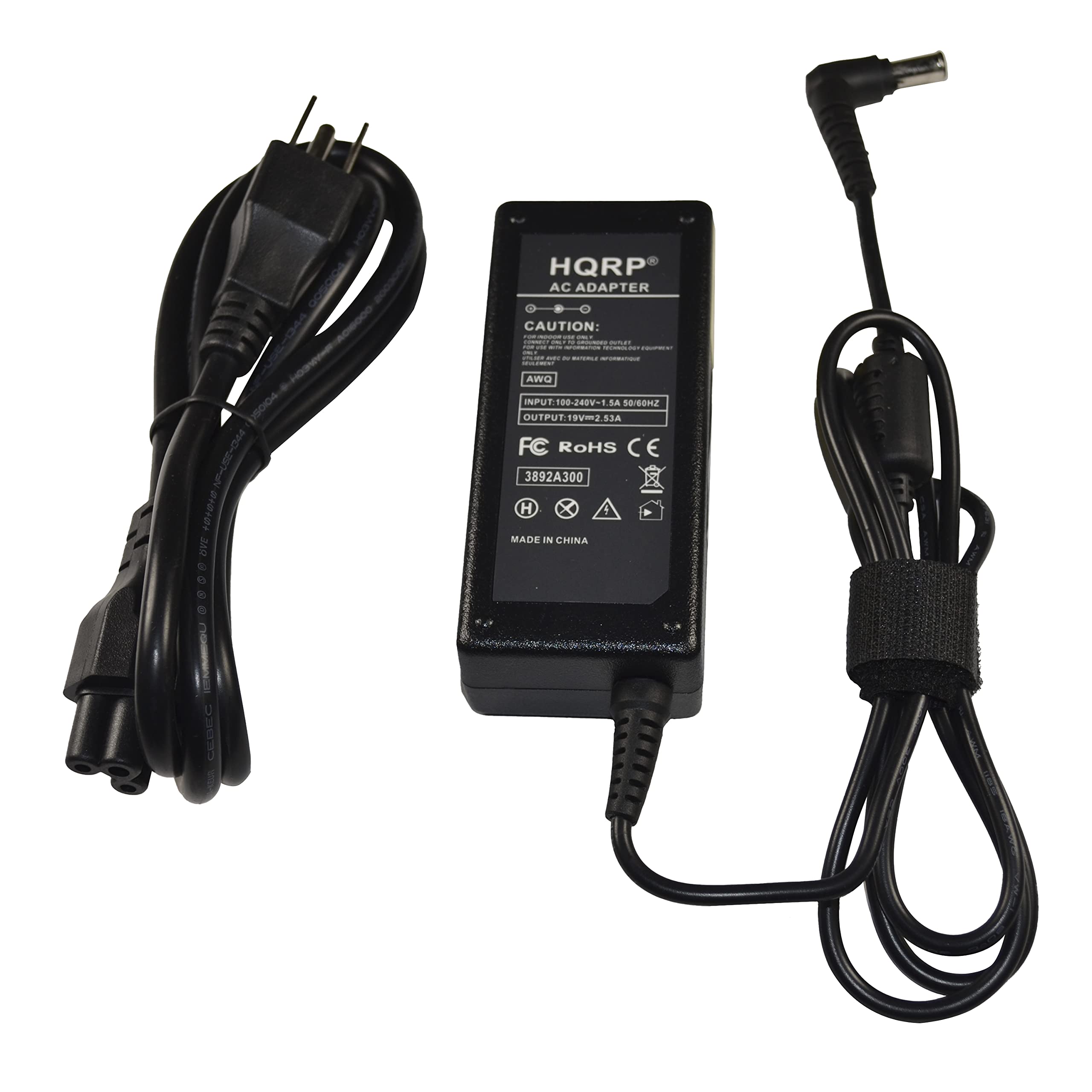 HQRP 19V AC Adapter Compatible with Samsung HW-K360 HW-KM36 HW-KM36C PS-WK360 Soundbar Speaker System Power Supply Cord Adaptor + Euro Plug Adapter