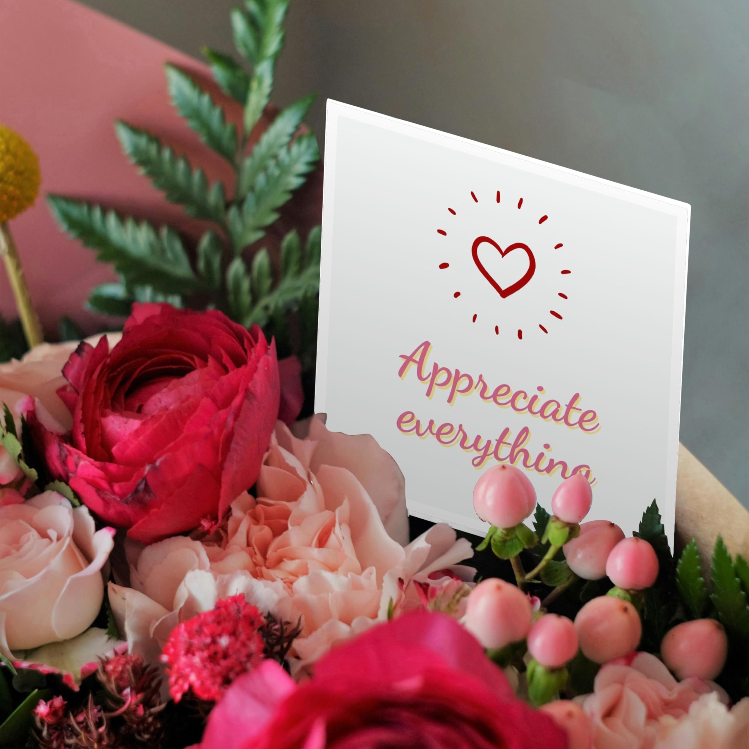 3dRose Greeting Card - Image of a heart with Text of Appreciate everything Mary Aikeen-Positve Quotes