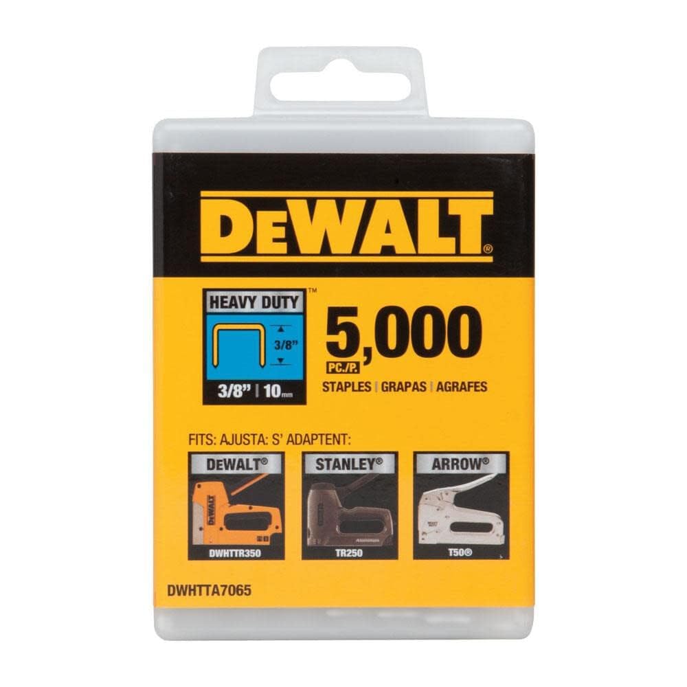 DeWalt DWHTTA7065 HEAVY-DUTY NARROW CROWN STAPLES 3/8" - 5000 PK
