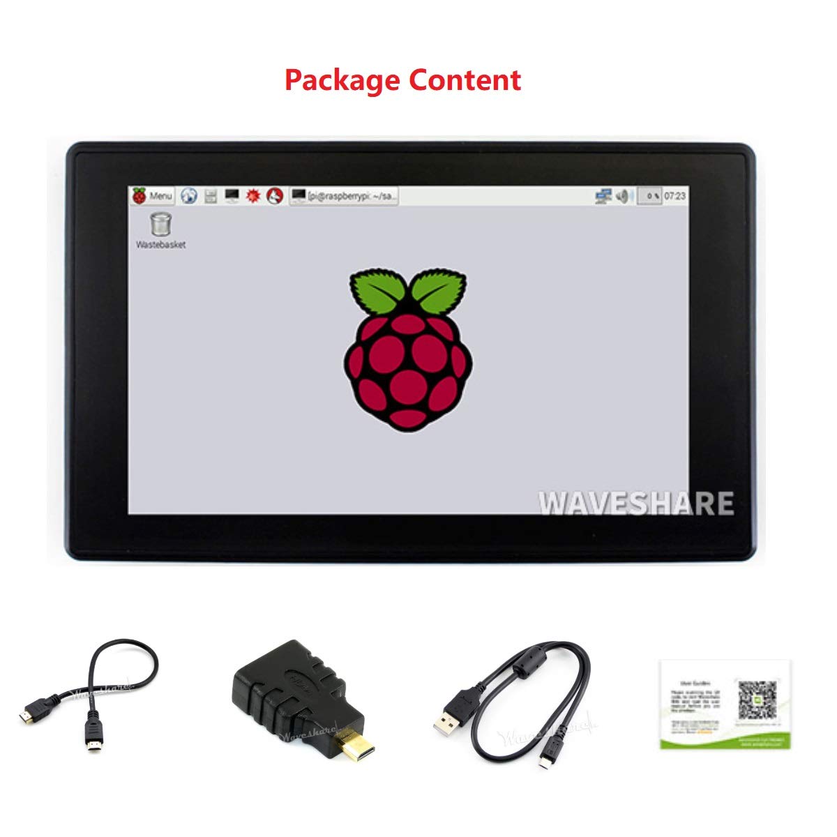 7inch HDMI LCD (H) (with case) 1024x600 Capacitive Touch Screen IPS Display HDMI Monitor with Toughened Glass Cover Case for Raspberry Pi 4/3/2/1 B B+ A+/Jetson Nano/Windows 10